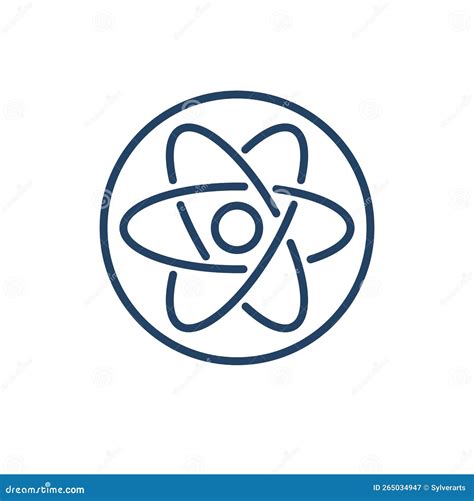 Atom Vector Simple Linear Icon Science Physics Line Art Symbol Stock