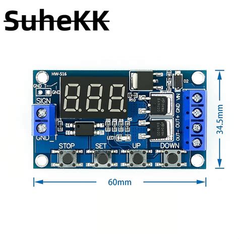 dc 12v 24v dual mos led digital time delay relay trigger cycle timer