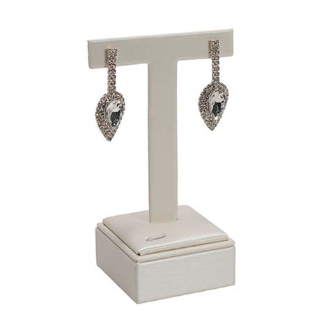 Earring Display With Ivory Brushed Leatherette Dz906 Jpb Jewelry Box