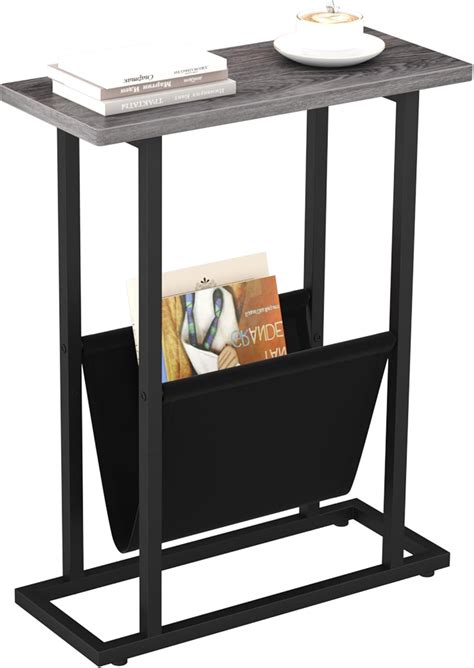 Amazon Com Yusong Narrow Side Table For Small Spaces Small End Table With Magazine Holder