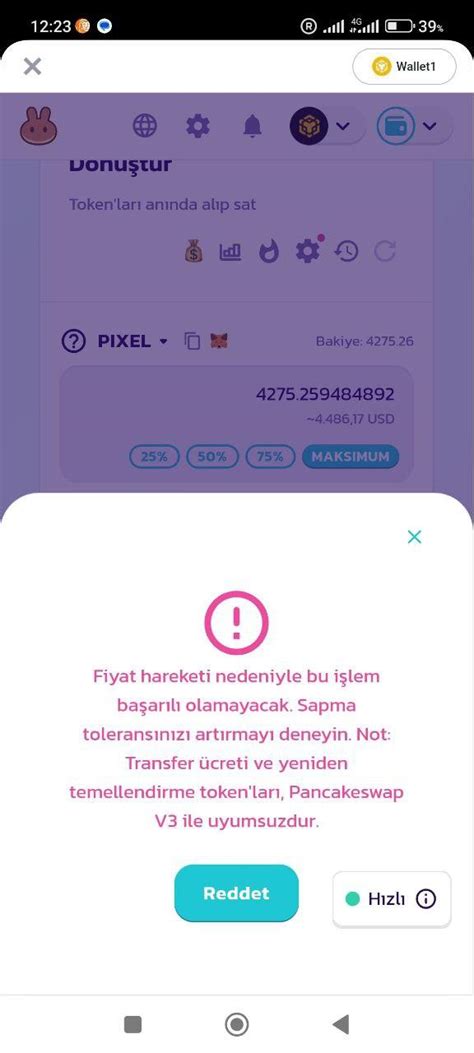 Pancakeswap Pixel Token Transaction Error Xolvie