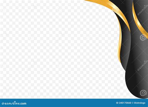 Vector Background In Wavy Black And Gold For Stylish Header And Footer