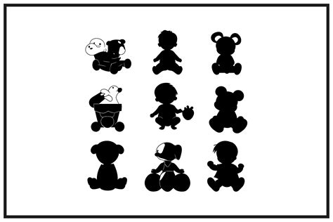 Baby Toy Silhouette Cute Toys Playtime Graphic By Fijulanam Creative Fabrica