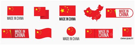 Premium Vector Made In China Label Sticker Collection