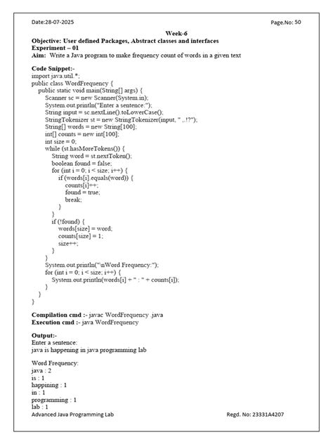 Java Programming Lab Experiments Pdf Object Computer Science