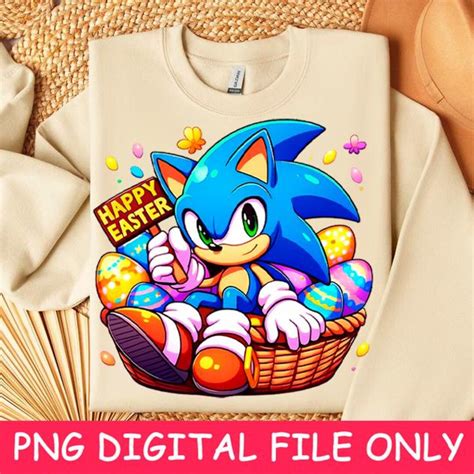Sonic The Hedgehog Easter Png Sonic Easter Shirt Sublimation Design Happy Easter Day Png