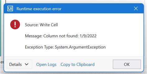 Column Not Found Activities Uipath Community Forum