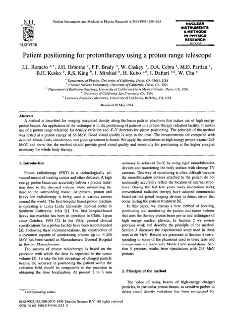 Pdf Patient Positioning For Protontherapy Using A Proton Range Telescope