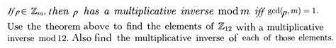 Solved If P∈zm Then P Has A Multiplicative Inverse Modm Iff