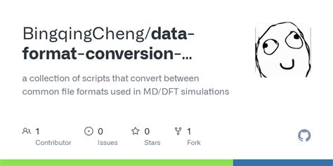 Github Bingqingchengdata Format Conversion Scripts A Collection Of Scripts That Convert