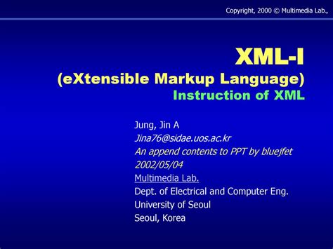 Xml I Extensible Markup Language Instruction Of Xml Ppt Download