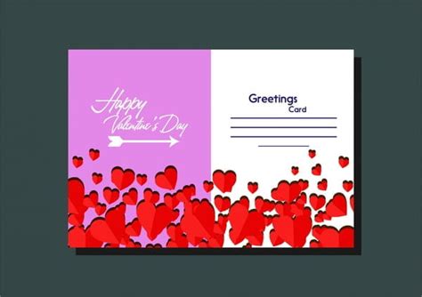 발렌타인 카드 템플릿 하트 장식과 화살표 디자인 Eps Ai Uidownload