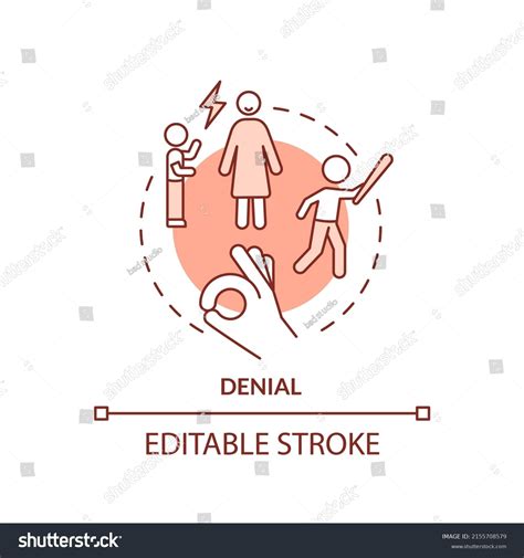 Denial Red Concept Icon Abusive Behavior Stock Vector Royalty Free 2155708579 Shutterstock