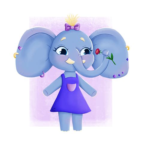 Иллюстрация Слоник в стиле 2d детский персонажи