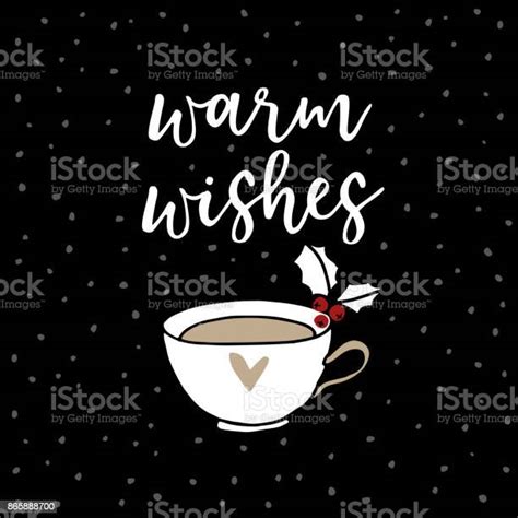 크리스마스 새 해 인사 카드 초대장입니다 따뜻한 손으로 쓴된 텍스트를 기원합니다 손으로 그려 홀리 열매에 의해 꾸며진 커피 또는