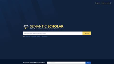 Semantic Scholar Semantic Scholar是一种免费的、由人工智能驱动的科学文献研究工具。它利用开创性的人工智能和工程技术来理解科学文献的语义，帮助学者发现相关研究