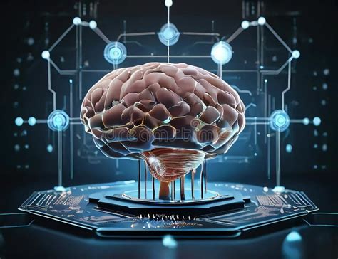 A Human Brain Neural Networksurrounds The Brain With Activitythe Brain Rotates Stock Footage