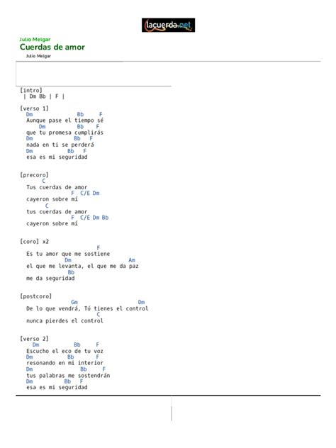 Cuerdas De Amor Julio Melgar Acordes Pdf