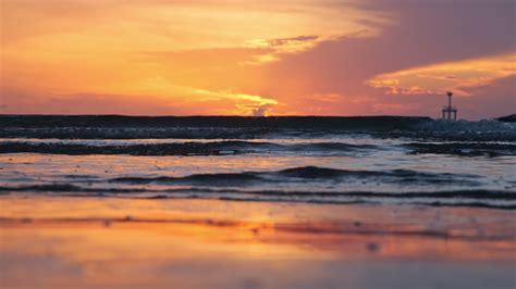 Beautiful View Of Amazing Sunset On The Beach Colorful Ocean Beach