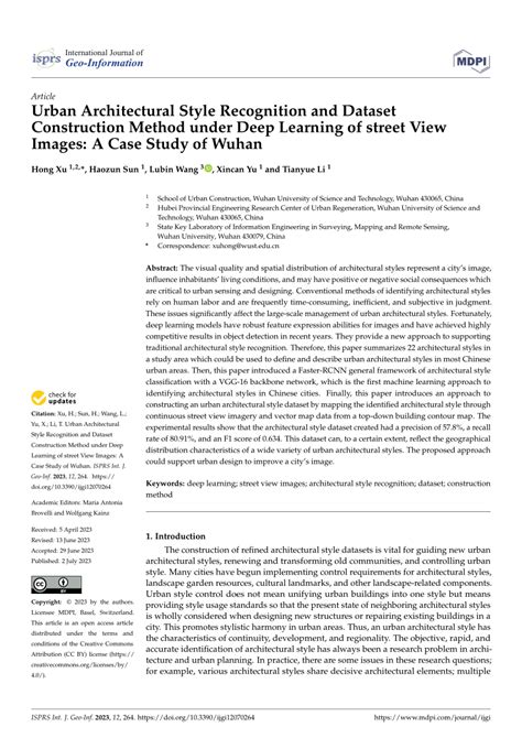Pdf Urban Architectural Style Recognition And Dataset Construction