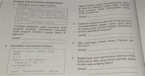 kerjakan soal soal berikut dengan benar 1 perhatikan kode program