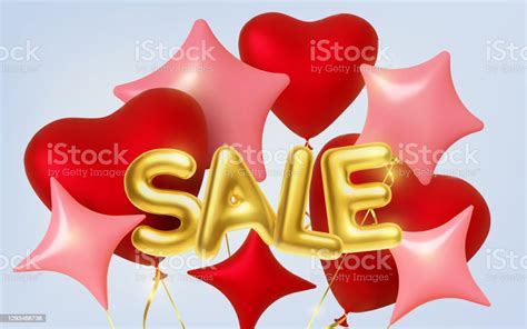 3d 사실 풍선 황금 비문 판매 와 마음 별 모양 프레임 벡터 일러스트레이션 2021년에 대한 스톡 벡터 아트 및 기타 이미지 2021년 3차원 형태 가격 Istock