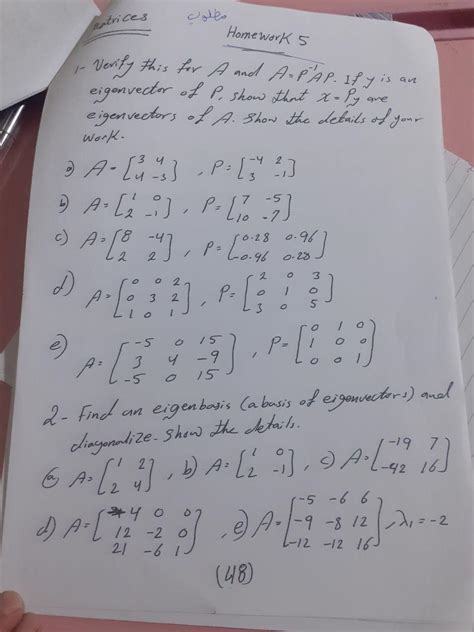 Solved مطلوب Matrices Homework Verify this for A and Chegg com
