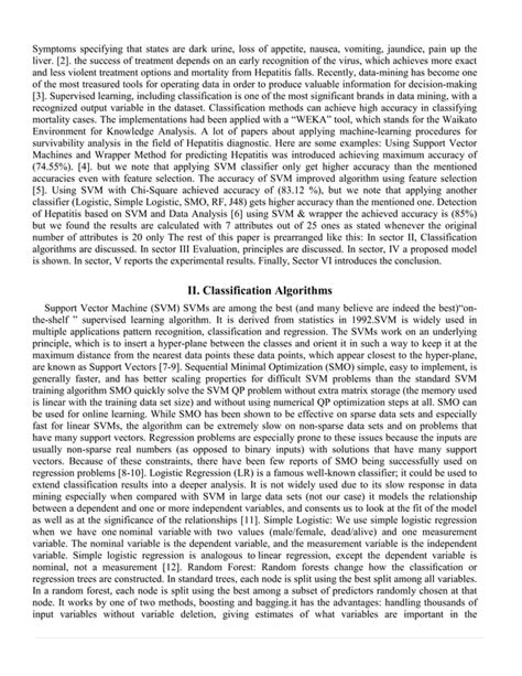 Hepatitis Diagnosis Based On Artificial Intelligence Using Single And Multi Classifiers Pdf