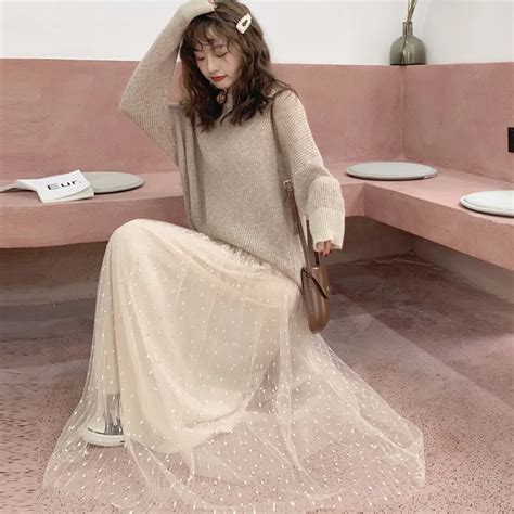 Осенне зимние женские юбки новинка Корейская фатиновая юбка украшенная бисером модная юбка в