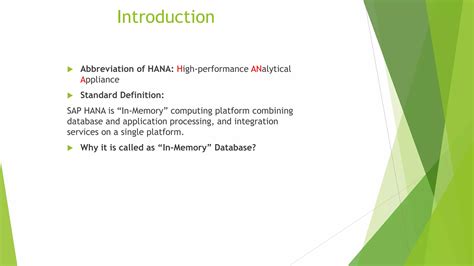 Sap Hana Overview Pptx Databases Computer Software And Applications