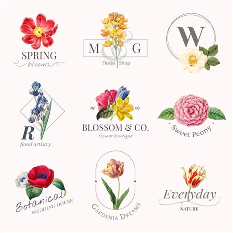 Flower Brand Logoset Free Vector