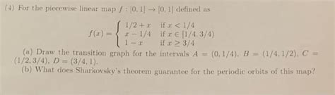 Solved 4 For The Piecewise Linear Map 011 01