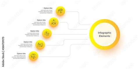 Business Process Chart Infographics With 5 Step Circles Circular