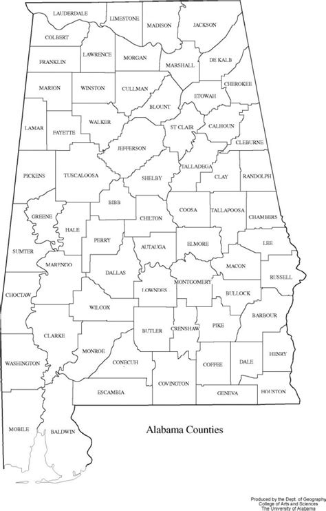 Printable Map Of Alabama Counties With Names Counties Cities Roads Pdf Printable Map Of