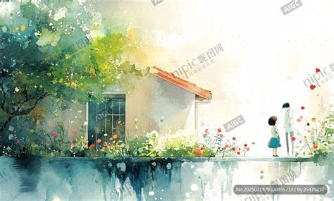ai创作图春之风影治愈系小插画 治愈系唯美插画 唯美插画插画 唯美浪漫插画 唯美风插画 治愈系插画插图 唯美意境画 家水彩风景 唯美的插画