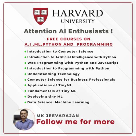 Top 10 Free Courses On Ai Python And Machine Learning From Harvard