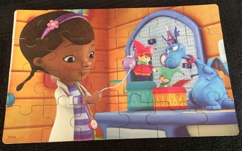 Disney Doc Mcstuffins Puzzle Set 4 24pc Puzzles In Wooden Storage Box Disney Doc Mcstuffins
