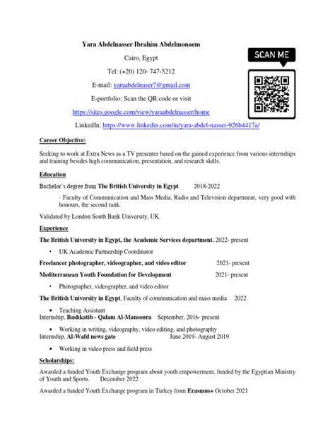 yara abdel nasser s resume pdf