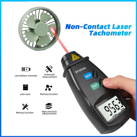 새로운 디지털 레이저 타코미터 Rpm 미터 비접촉 모터 속도 게이지 회전 회전 측정 배터리 부족 알림 기능 포함 Aliexpress