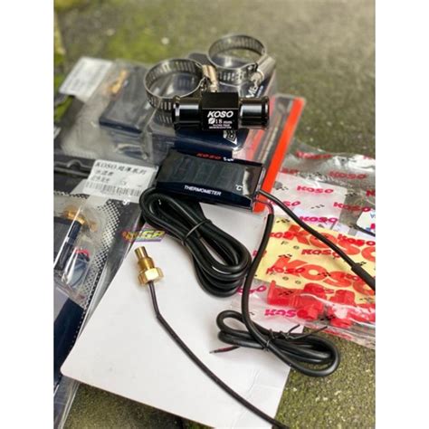 Jual Thermometer Sensor Indikator Suhu Celcius Koso Original Plus Adaptor Selang Radiator