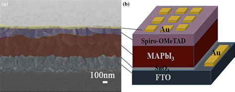 A Cross Sectional Sem Image Of Complete Device B Schematic Device
