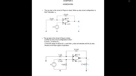 Solved CHAPTER HOMEWORK The Op In The Circuit Of Chegg Com