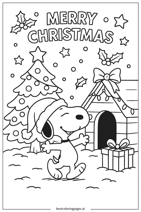 Snoopy Feiert Weihnachten Ausmalbilder Kostenlos Druckbar