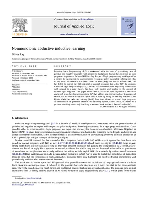 Pdf Nonmonotonic Abductive Inductive Learning