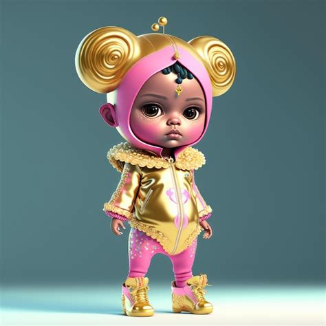 Premium Photo Futurist Female Doll With Differente Clothes On