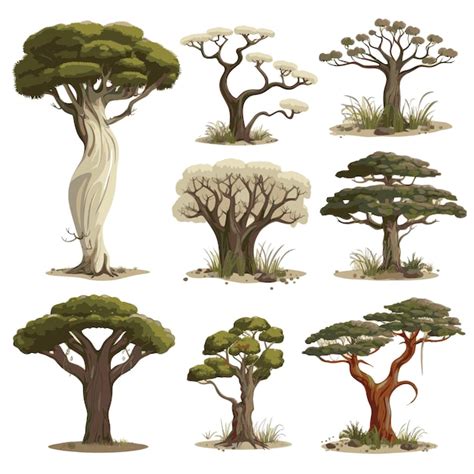 Premium Vector Vector Trees Collection Set
