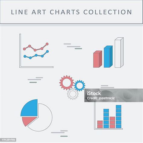 세트마다 꺾은선형 아이콘 그래프 및 도표는 원형 차트 컬럼 0명에 대한 스톡 벡터 아트 및 기타 이미지 0명 2015년