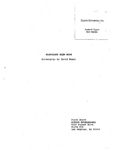 Glengarry Glen Ross Script Pdf