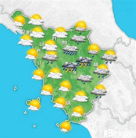 Meteo Toscana Instabilità Diurna Con Rovesci E Temporali Sulle Zone