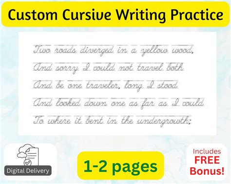 Custom Cursive Writing Practice I Will Convert Any Text To A Cursive